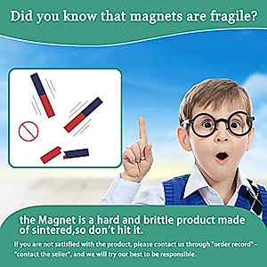 Science Magnet for Kids Bar Magnet Small with North South Identified for Students Teachers Science Experiment Physics Education Toys 2Pcs