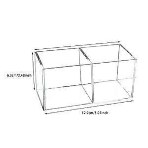 Acrylic Drawer Organizer, Dedoot Clear 2 Compartment 2 Section Makeup Organizer Transparent Plastic Makeup Brush Holder Durable Makeup Jewelry Accessories Storage Organizer, Clear Acrylic Plastic
