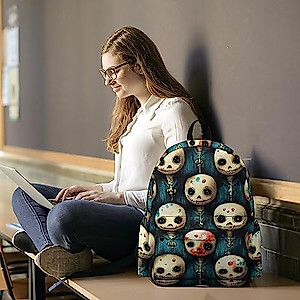 RIMENCH Lightweight Casual Laptop Backpack For Men And Women Halloween Cute Gothic Horror Voodoo Dolls Daily Use Backpack For College