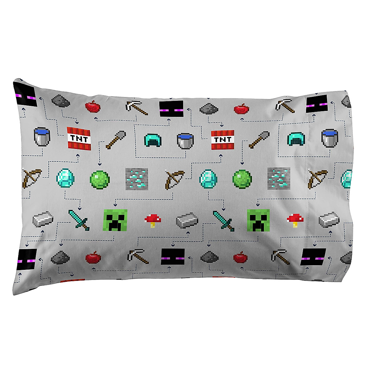 Jay Franco Minecraft Monster Hunters Full Sheet Set - 4 Piece Set Super Soft and Cozy Kid’s Bedding Features Creepers - Fade Resistant Microfiber Sheets (Official Minecraft Product)