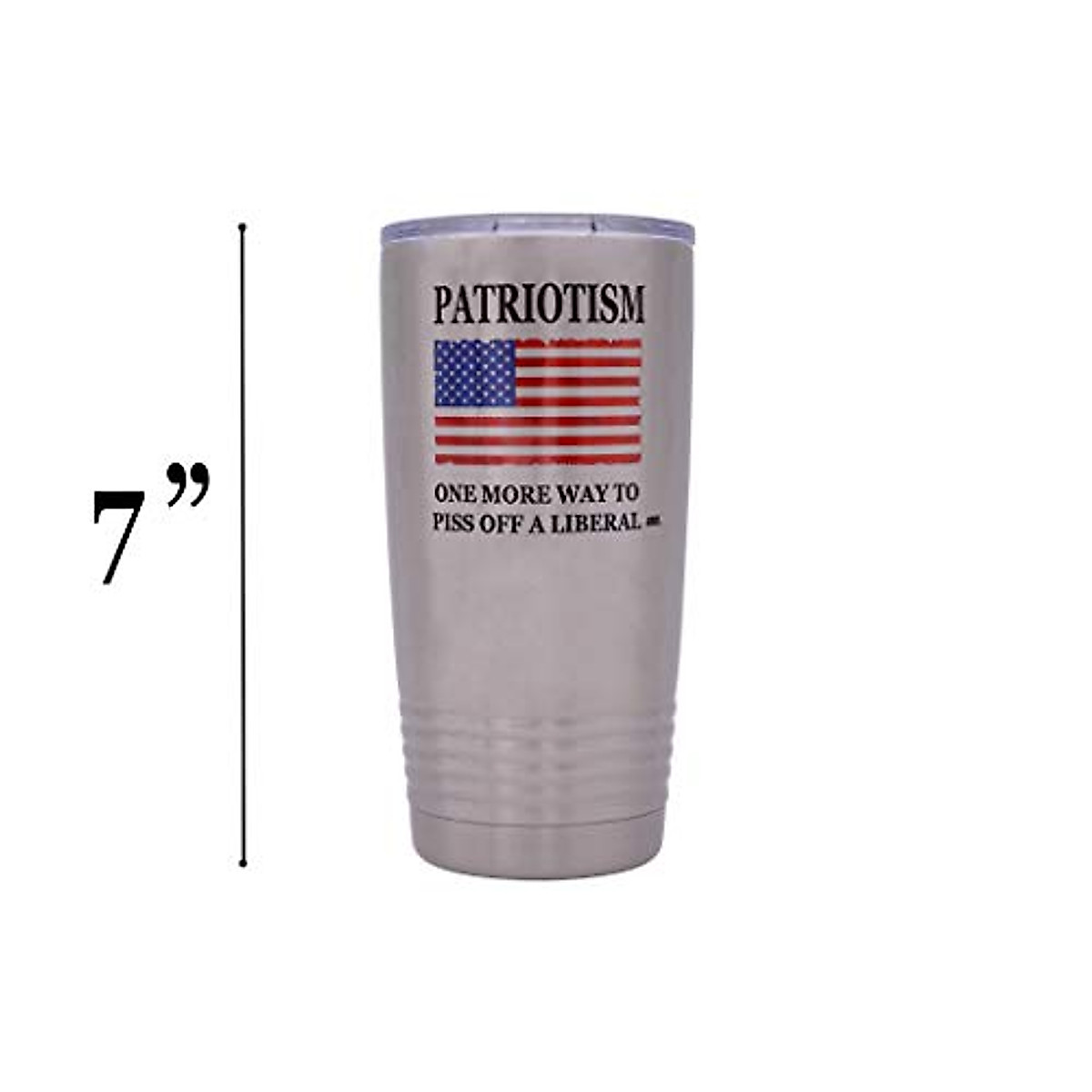 Funny 20 Ounce Large Stainless Steel Travel Tumbler Mug Cup Conservative Or Republican