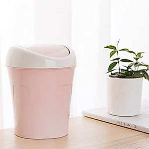 YITAQI Trash Can Living Room Home Mini Bedside Desktop Plastic Garbage Bin Waste Basket Storage Organizer(Blue)