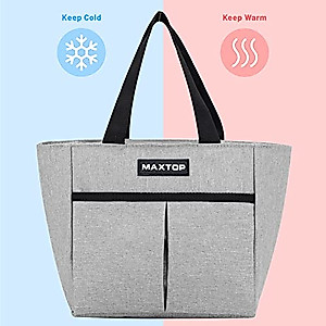 MAXTOP Lunch Bags for Women,Insulated Thermal Lunch Tote Bag,Lunch Box with Front Pocket for Office Work Picnic Shopping