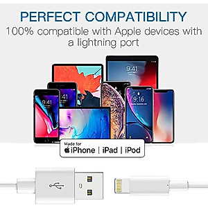 Marchpower iPhone Charger Cord 3Pack 6FT-Lightning Cable MFi Certified USB A iPhone Charging Cord Long Durable for iPhone 14 13 12 11 Pro Max Mini SE 10 X Xs Max XR 8 7 6 Plus 5S iPad Mini Pro iPod