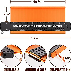 Christmas Gifts for Dad from Daughter, Son, Kids, Wife - 10'' Contour Gauge Profile Woodworking Tools Funny Gifts Ideas Thanksgiving Birthday Gift for Father, Father-in-law, New dad, Husband, Men, Him