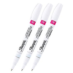 Sharpie 3 Oilased Extra Fine White Paint Markers, Pack of 3, 3-Pack, multi