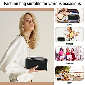 Clear Makeup Bags,TSA Approved Toiletry Bag with Zipper, Clear Makeup Organizer Fit Carry-on Travel Essentials,Make Up Bag for Car,First Aid Kits for Girl,Small Cosmetic Bag for Purse (Jet Black)