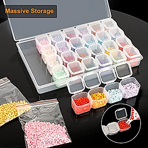 Outuxed 117pcs 5D DIY Diamond Painting Tools and Accessories Kits with Diamond Embroidery Box and Multiple Sizes Painting Pens for Adults to Make Art Craft