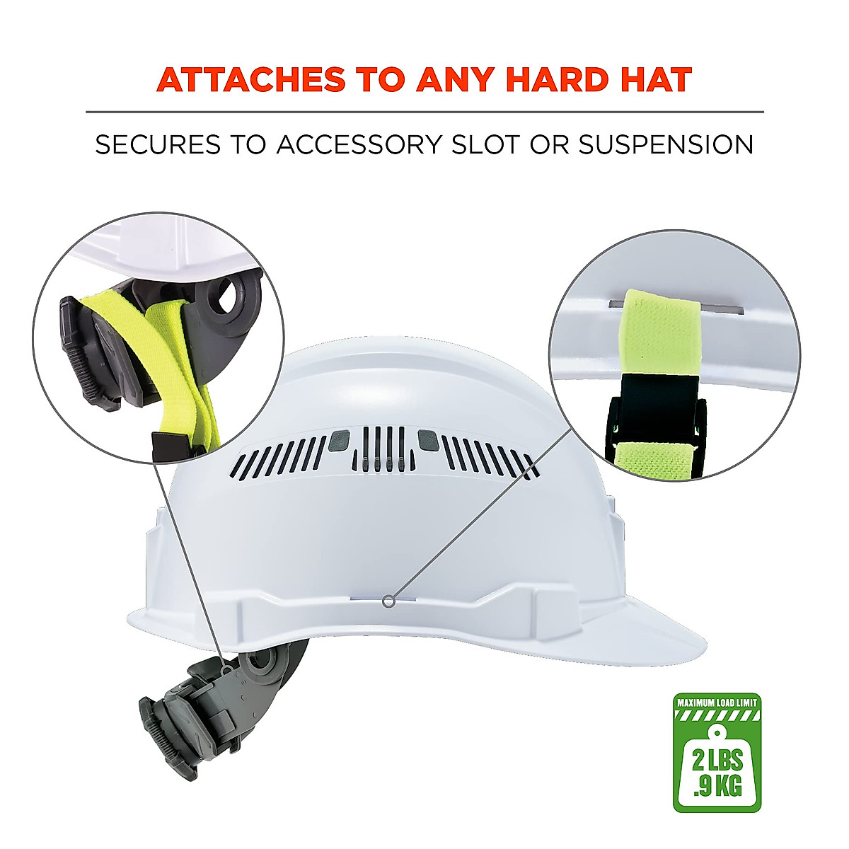 Ergodyne Squids 3155 Lanyard with Clamp End, Easily Attaches to Hard Hat, Tools, or Small Valuables, Weight Capacity 2lbs, 10-Pack