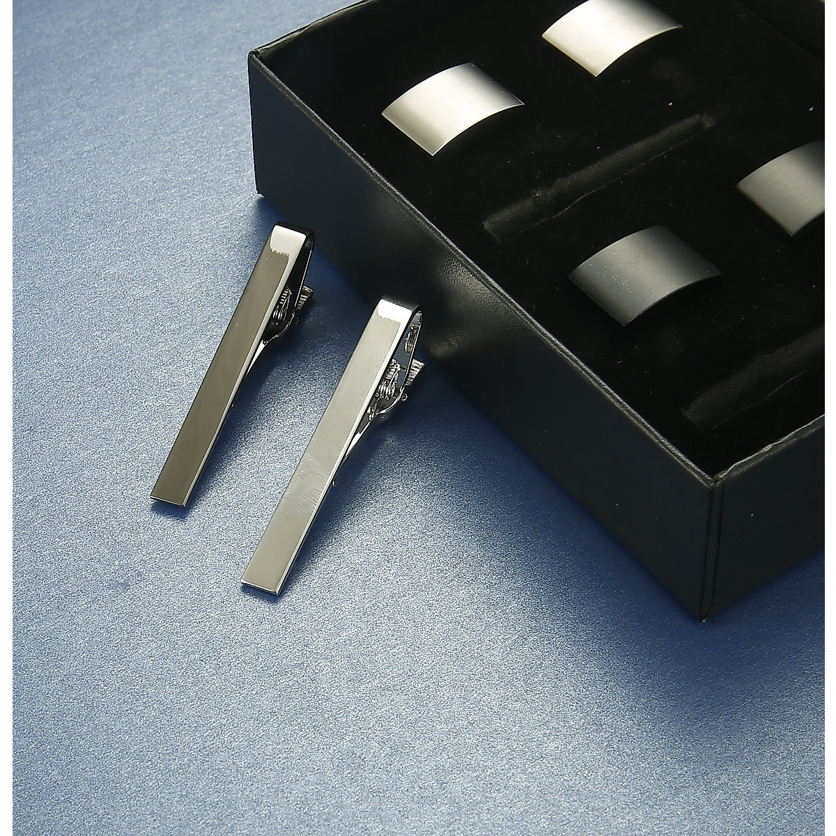 FIBO STEEL Tie Clips Cufflink Set for Men Classic Wedding Cufflinks Mens Dad Birthday Gifts