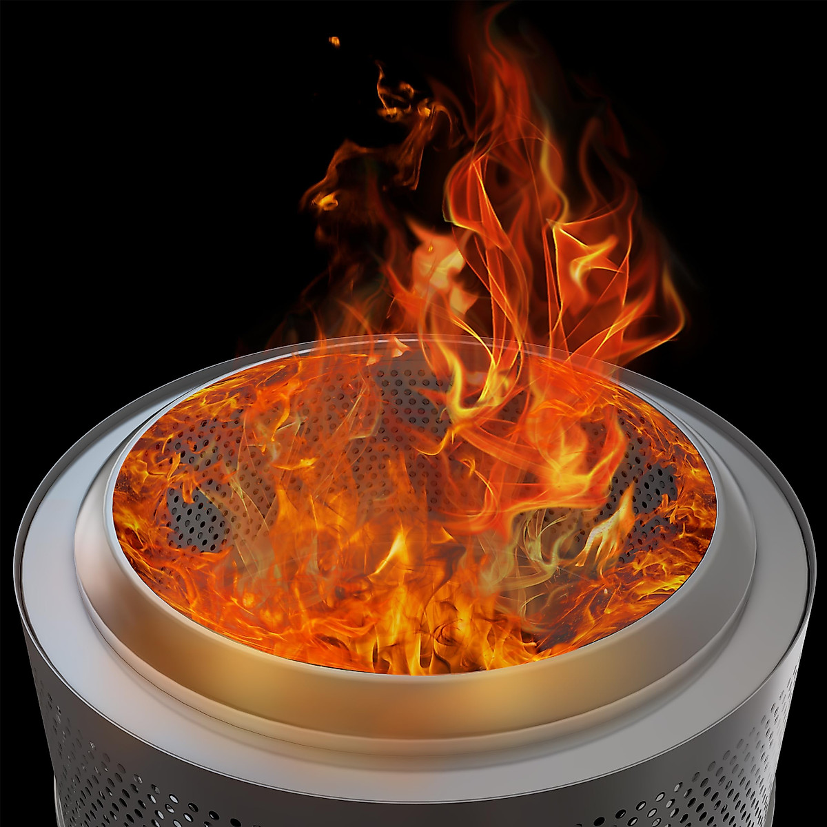 Smokeless Fire Pit,Stainless Steel Wood Burning Fireplaces with Removable Ash Pan Portable Storage Bag for Camping Bonfire Backyard Garden (20 Inch)