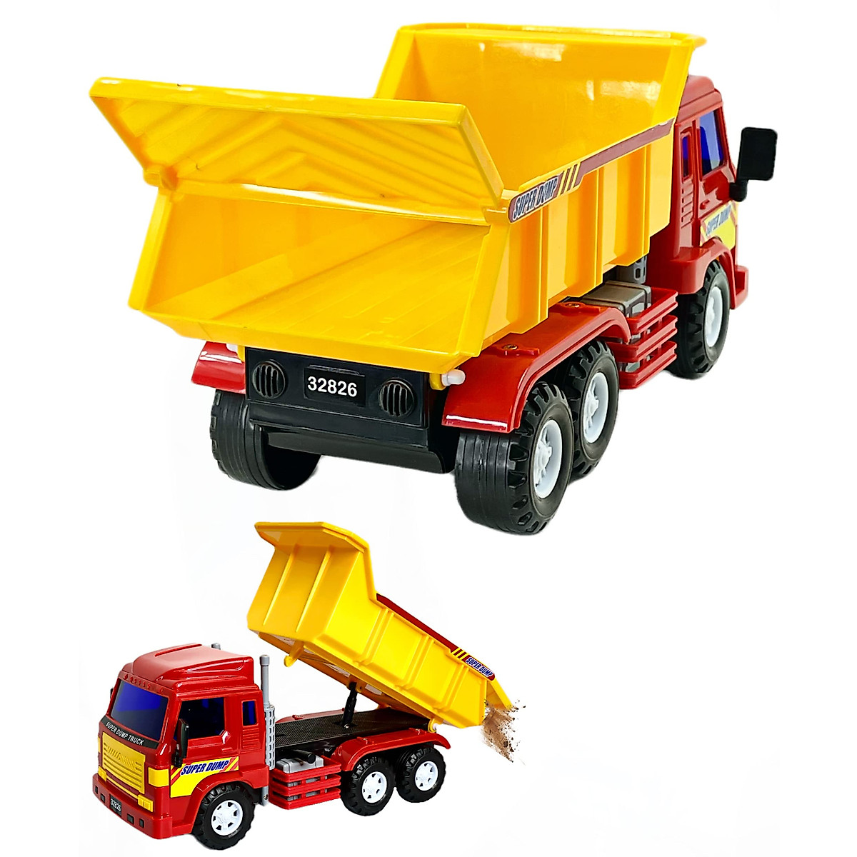 Big Daddy Trucks- Medium Sized Big rig Friction Powered Dump Truck with Large Space in The Back Colors May Vary