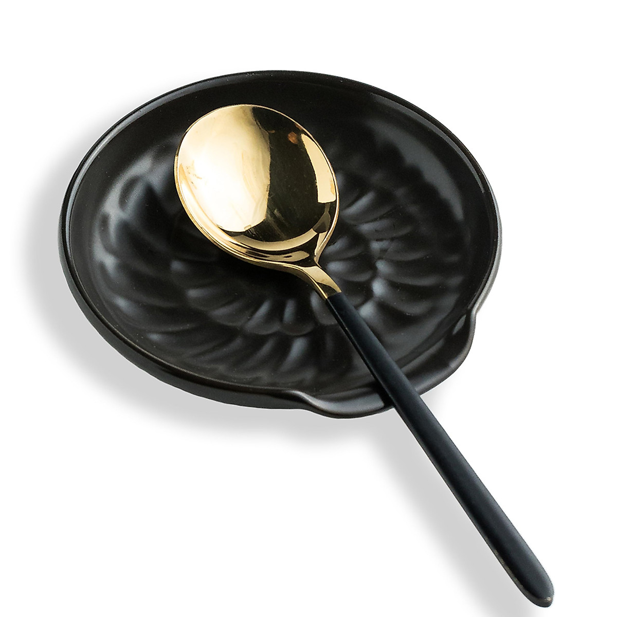 Gomakren Spoon Rest for Kitchen Counter Spoon Holder for Stove Top Coffee Bar Accessories Modern Farmhouse Kitchen Decor Kitchen Gadgets Black Dishwasher Safe