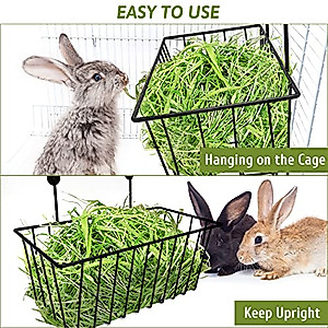 BNOSDM 2 Pack Rabbit Hay Feeder Bunny Hay Holder for Cage Hanging Guinea Pig Hay Rack Mental for Rabbits Bunnies Guinea Pig Chinchilla