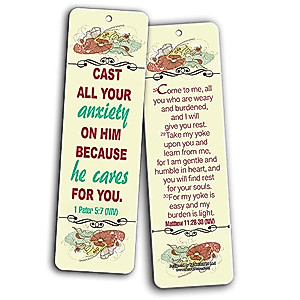 Floral Theme Memory Bible Verses Bookmarks (30-Pack)