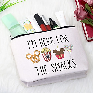 GJTIM Magic Kingdom Lover Gift I’m Here For The Snacks Zipper Pouch Makeup Bag (For The Snacks bag)