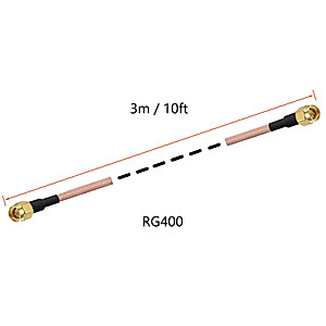 POBADY SMA Antenna Extension Cable SMA Male to SMA Male Pigtail Cable WLAN Antenna Cable RG400 10ft/3m for WiFi Wireless Network 2G 3G 4G Antenna Router GSM Bluetooth WLAN LAN