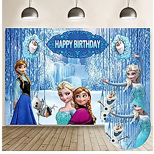 Frozen Birthday Party Supplies Photography Backdrop Girls Princess Birthday Party Table Decorations Banner Backgrounds Baby Shower Photos7x5ft