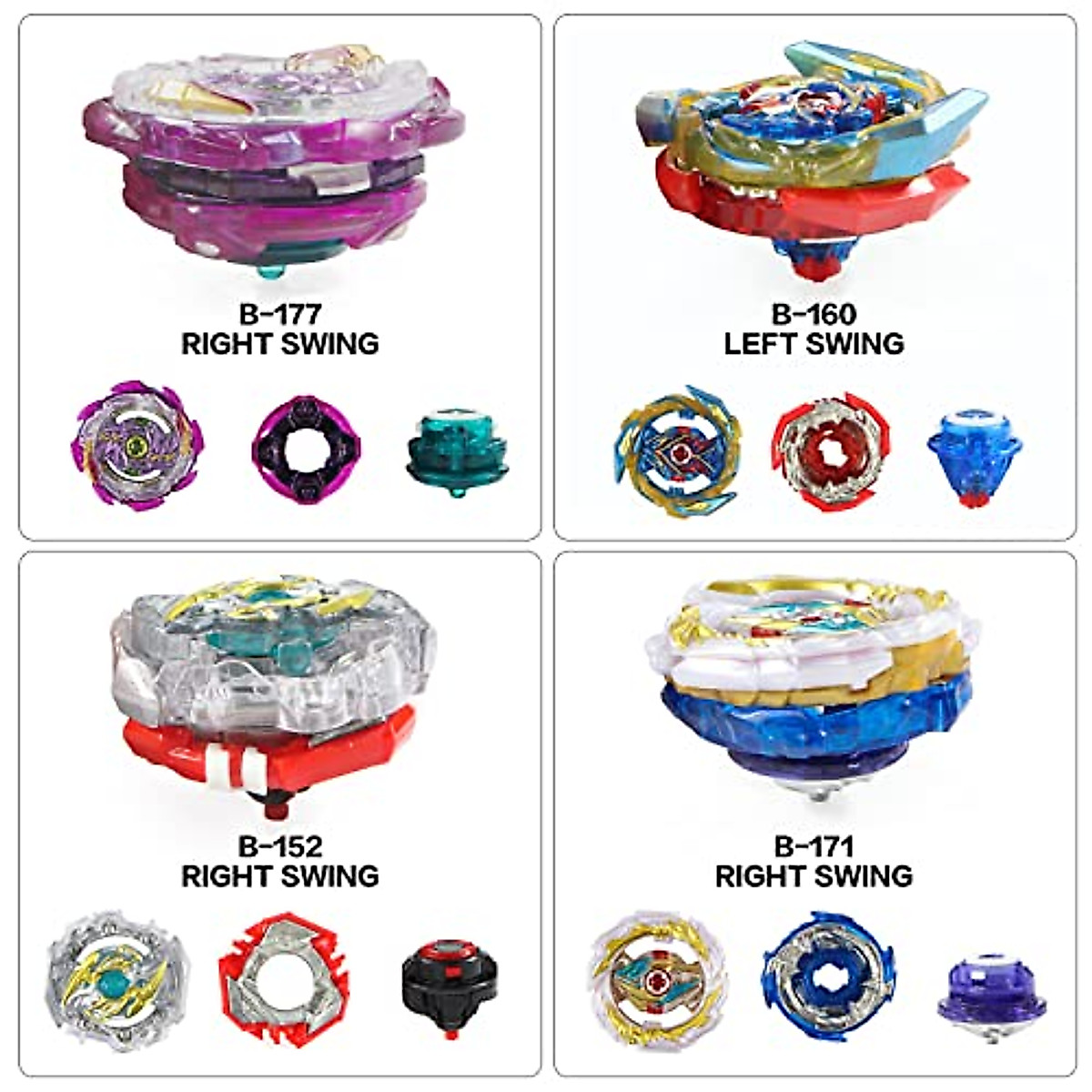 WNSULL Bey Battle Burst Gyro Blade Set, Best Gift Toy with Portable Box 12 Spinning Tops 2 Launchers, Metal Fusion Attack Top Battling Game for Boys Kids Children