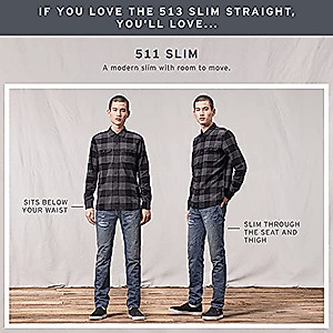 Levi's Men's 513 Slim Straight Jeans, Cash, 34W x 30L