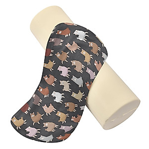 Vnurnrn Funny Llama Neck Support Pillow Round Neck Roll Bolster Cylinder Pillow Cervical Pillows Knee Pillow for Leg Knee Back Head Support for Gifts Camp Study Work