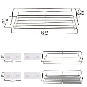 YYjop Shower Caddy 2 Pack No Drilling Shower Organizer Stainless Steel Shower Shelf for Bathroom Kitchen