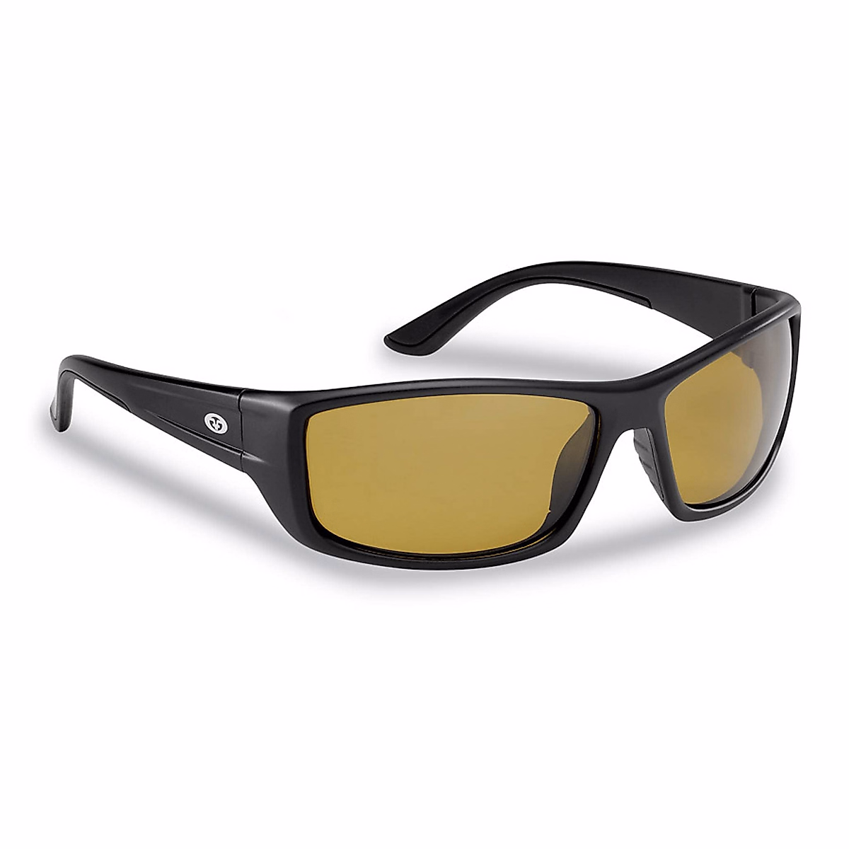 Flying Fisherman Unisex-Adult Buchanan Sunglasses, Matte Black Frames/Yellow-Amber Lens, Medium