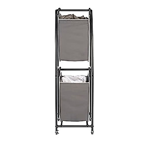 Neatfreak - 2 Tier Laundry Sorter - Laundry Hamper With Wheels & 2 x Laundry Basket Tote Bags For Dirty Clothes, Towels, Blankets, Bathroom Storage & Laundry Room Organization