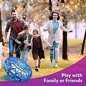 isYoung Hand Operated Boomerang, Mini Drone for Kids Adult, Flying Spinner UFO with LED Light Indoor Outdoor Gift Toys for Boys (Blue)