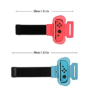 Switch Dance Wrist Bands, Switch Wrist Straps Compatible with Dance 2023 2022 2021 2020 and Nintendo Switch Sports Game - 2 Packs (Fit for 4.72-7.5 inches Wrist Circumference) - Blue and Red
