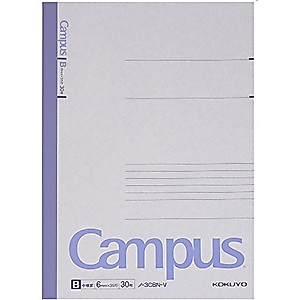 Kokuyo Campus Notebook, B 6mm(0.24in) Ruled, Semi-B5, 30 Sheets, 35 Lines, Pack of 5, 5 Colors, Japan Improt (NO-3CBNX5)