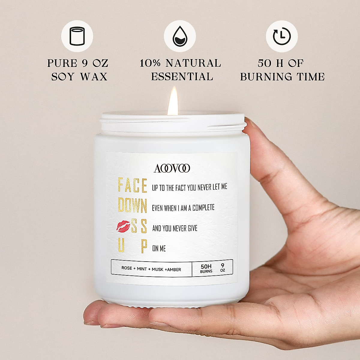 AOOVOO Gifts for Her - Funny Anniversary Candle Gifts for Women, Gifts for Her, Lavender Scented Candle, 9 oz Soy Wax