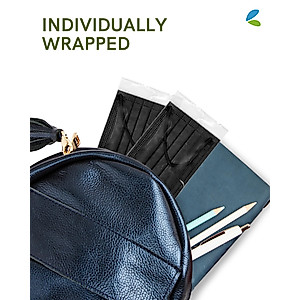 FriCARE Face Masks Disposable for Adults, 4 Ply ASTM Level 3, FSA HSA Eligible, Allergy Protection, Individually Wrapped, 50 Pack, Classic Solid Black