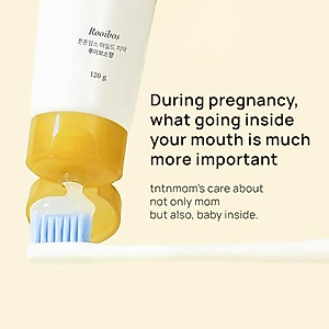 TNTNMOM'S Vegan Toothpaste for Pregnancy | Fluoride-Free, Folic Acid & Vitamin B6 Enriched | Prevents Tooth Decay, Plaque & Gum Issues | Gentle Formula for Morning Sickness Support | Rooibos, 4.2oz