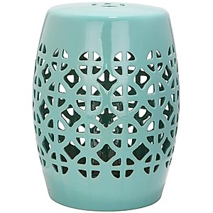 Safavieh Circle Lattice Ceramic Decorative Garden Stool, White
