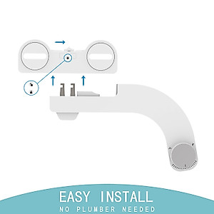 Bidet Attachment for Toilet - WITHLENT Left Hand Bidet Ultra-Slimt Non-Electric Dual Nozzle (Frontal & Rear Wash) Adjustable Water Pressure, Water Bidet Toilet Seat Attachment,Easy to Install (Silver)