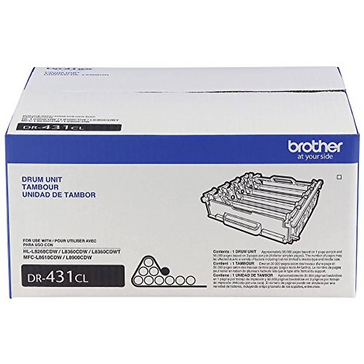 Brother Printer DR431CL Drum Unit-Retail Packaging, White