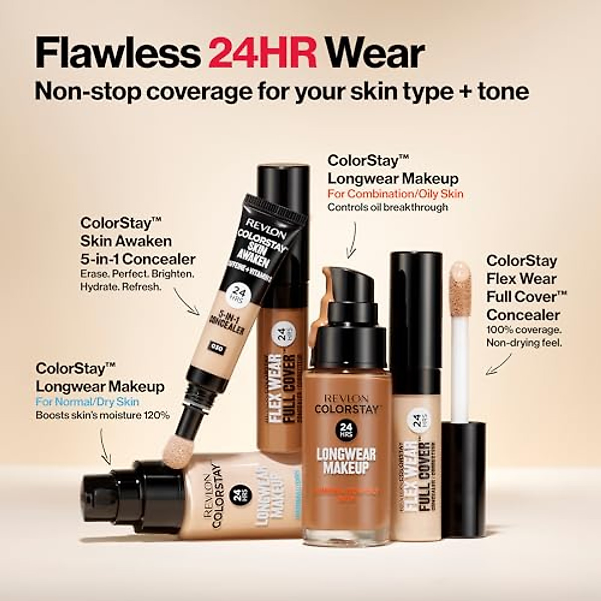 Revlon Liquid Foundation, ColorStay Face Makeup for Combination & Oily Skin, SPF 15, Medium-Full Coverage with Matte Finish, Toffee (375), 1.0 oz