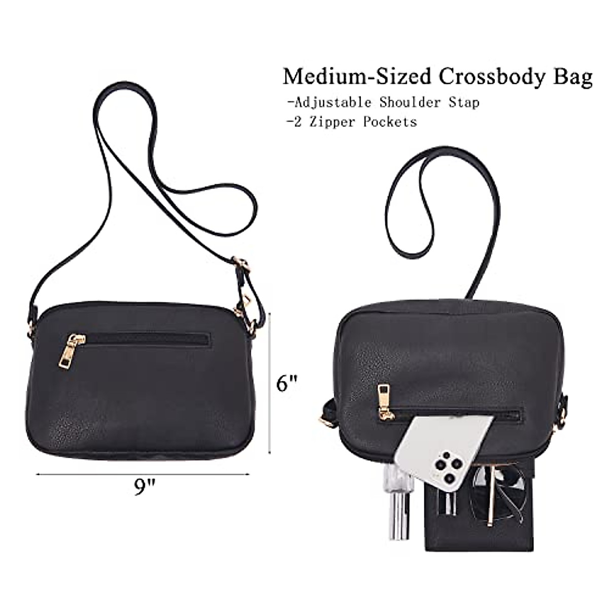 Tote Handbags for Women Purse and Wallet Set Large Shoulder Bags Crossbody Purses Satchel Black