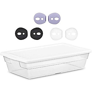 BLLQ Fit in Case AirPod Eartips Covers Anti-Slip Earuds Cover Silicone Compatible with AirPods 2 & AirPods 1 or EarPods 【 Fit in The Charging Case 】3 Pairs White/Gray/Black WGB