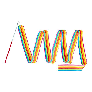 Talltoise Twirling Baton Bag Case with Shoulder Strap - 30 inch (78cm) Rainbow Sparkle Case for Majorette Marching Band, Gymnastics Carry bag - Complete with Rainbow Dance Ribbon Streamer