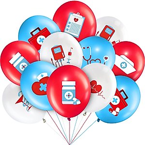 Suilung 50 Pcs Nurse Balloons 12 Inch Doctor Medical Balloons Nurse Party Decorations Nurse Appreciation Gift for Nurse BSN RN Hospital Themed Graduation Birthday Retirement Christmas Party Supplies