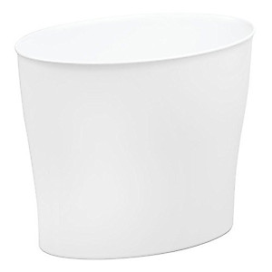 iDesign InterDesign Wastebasket Trash Bathroom, Bedroom or Office – White Nuvo Waste Can
