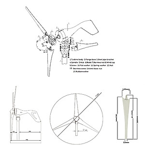 QAZNHODDS 4000W Wind Turbine Generator kit 24v Wind Industrial Machinery Equipment with Wind Boosting Controller 5 Blades Horizontal Axis Permanent Magnet Generator for Home Street,Five Blade,24v
