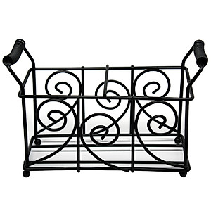 Mason Jar Lifestyle Caddy for 2 Pint Mason Jars with Swirl Design and Black Wire Handles