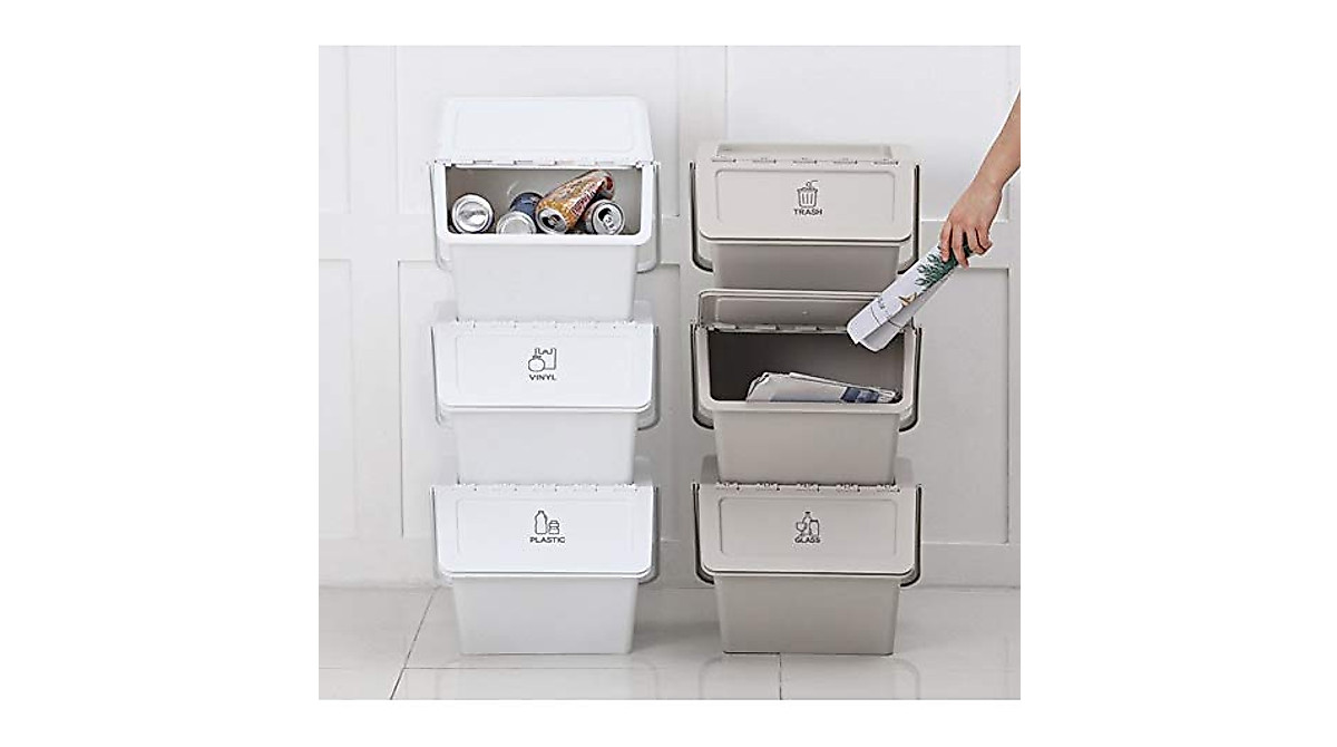 Withmolly Stackable Recycling Organizer - Easy Disposal