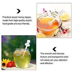 Cabilock 6 Pcs Honey Stick Dispenser Syrup Pourer Coffee Syrups Honey Syrup Ladle Spoon Drink Honey Dipper Spoons Honey Wand Coffee Stir Spoons Hand Mixer Mini Honeycomb Acrylic