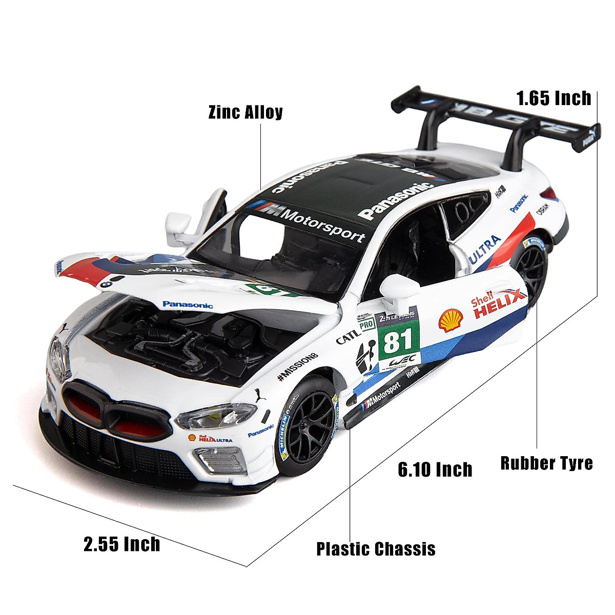 RMZ City Compatible for 1:32 Diecasting Alloy Car Model #81 M8 GTE Toy Car