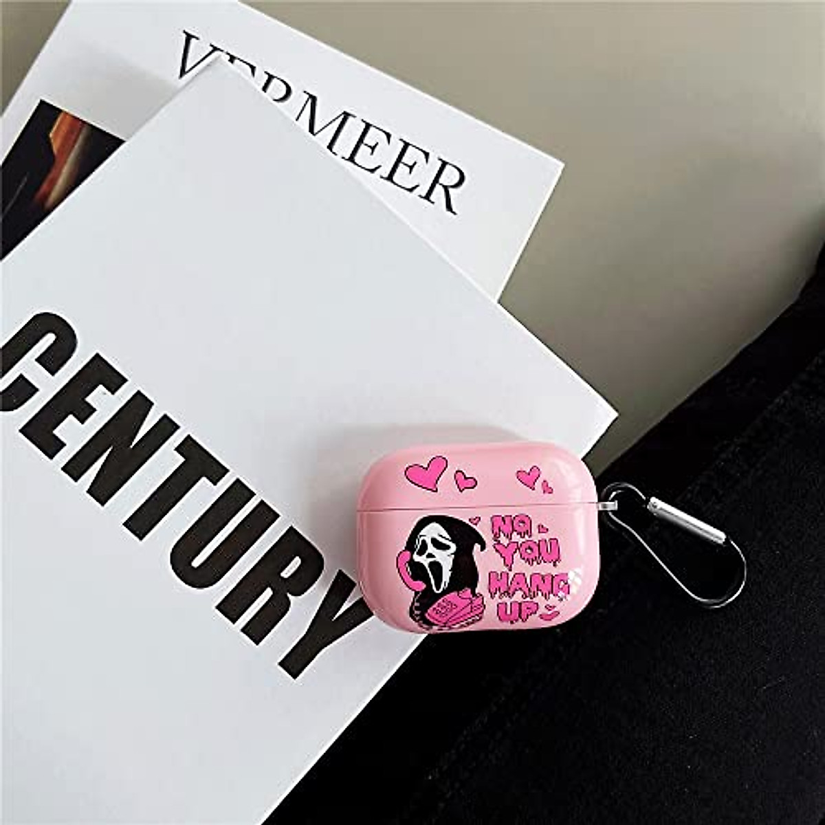 New Cartoon Screaming Ghost face Airpod pro Case 2nd Generation Case Cover for Funny Airpod pro 2 Skins Cool Horror Design Protective Cover（2023） (Pink Doctor)