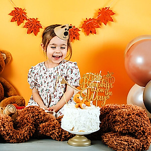 A Little Pumpkin is On The Way Cake Topper, Welcome Little Pumpkin Cake Decor, Fall Autumn Baby Shower/Halloween Thanksgiving Baby Gender Reveal Party Decorations Supplies, Gold Glitter